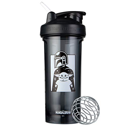 BlenderBottle Star Wars Shaker Bottle Pro Series Perfect for Protein Shakes and Pre Workout, 28-Ounce, Mandalorian & Child