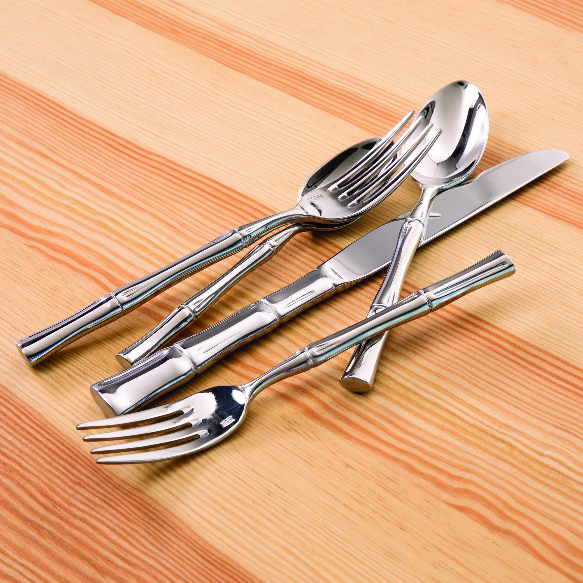 Fortessa Royal Pacific 18/10 Stainless Steel, 20 Piece Flatware Set (Service for 4), Silver