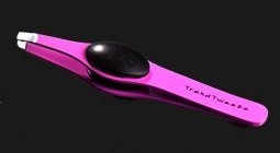 Trend Tweezers Stainless Steel G3 LED Lighted Precision Tweezer"Purple" + Designer Storage Case with Mirror + Replacement Light Battery