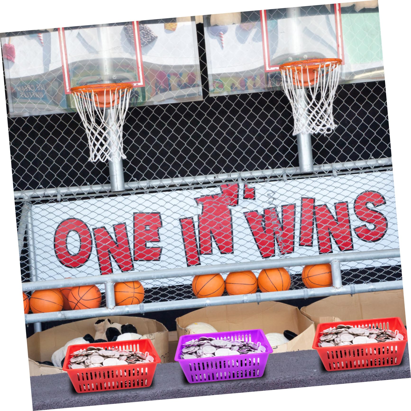 Holibanna 10pcs Game Machine Coin Basket Storage Baskets Plastic Stackable Pantry Bins Plastic Food Container Plastic Containers Coin Machine Baskets Hamper Purple Desk Groceries