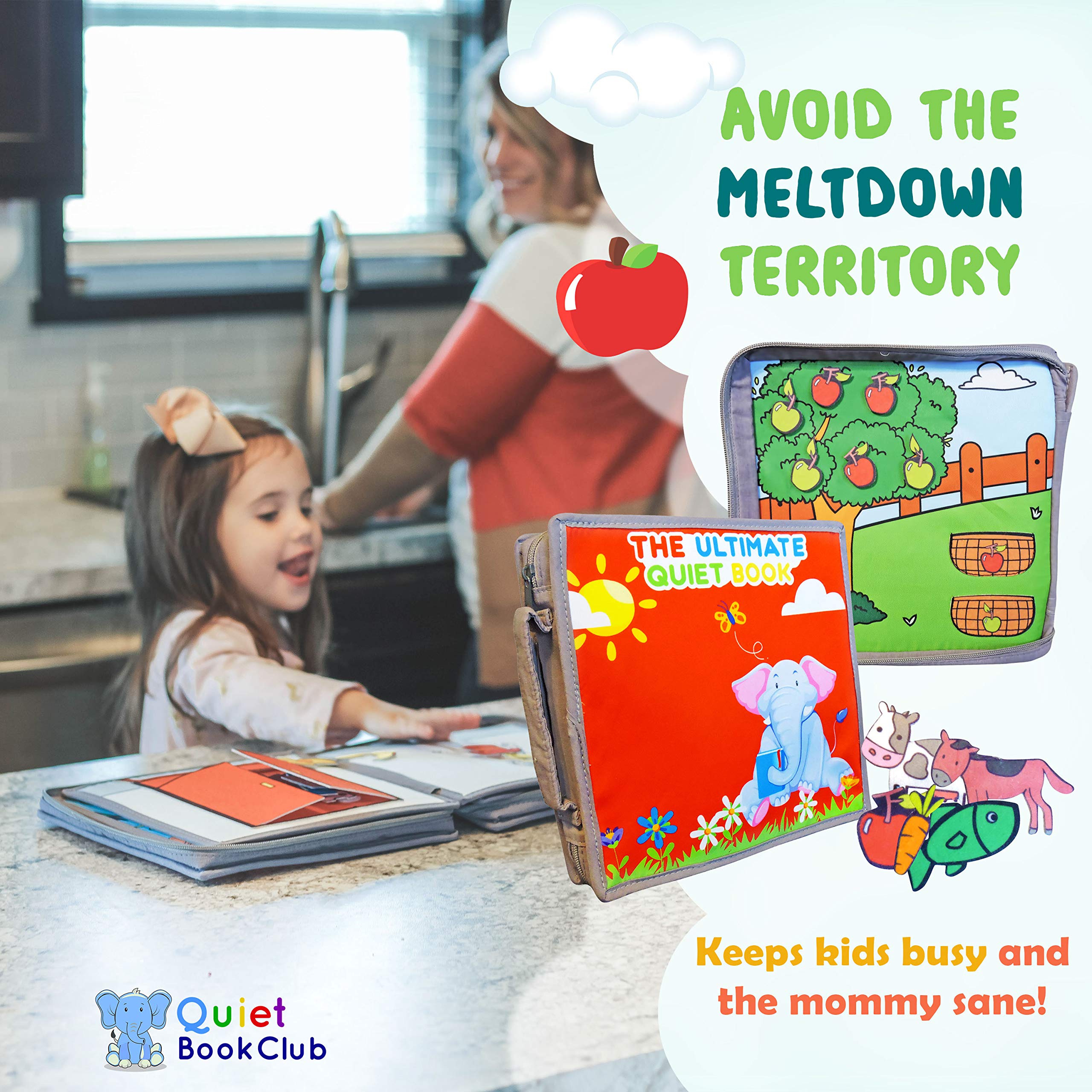 Quiet Book Busy Book for Toddlers Montessori Book Airplane Activity Toy for Car Preschool Travel Activities Road Trip