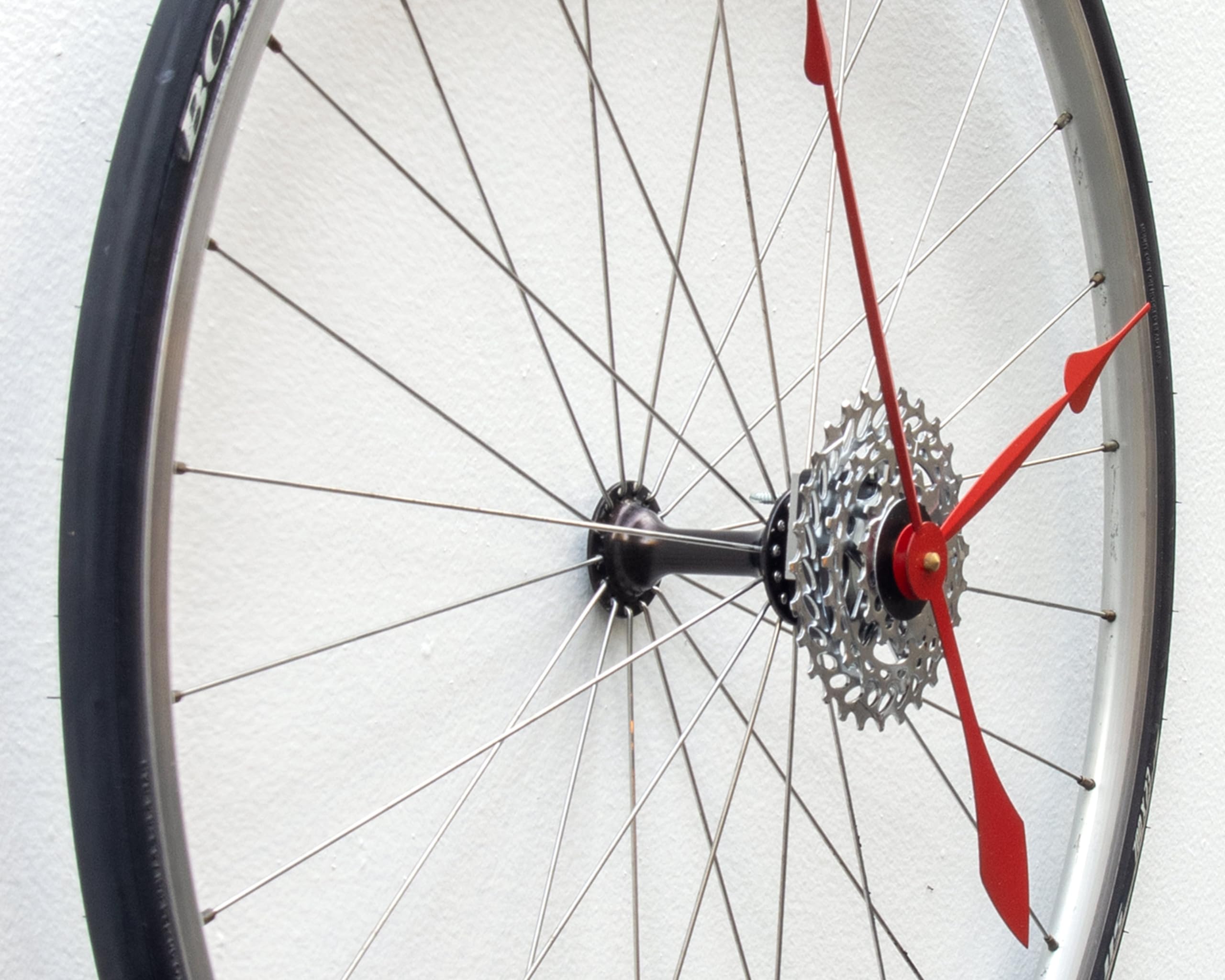 Bike Wheel Clock, Large, Wall, Cyclist, Unique, Steampunk, Decor, Bicycle, spoke, time, gear, cycle, recycle, upcycle, repurpose, reuse,