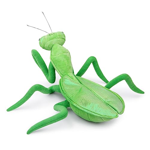 Large Green Mantis Plush Toy - Realistic Mantis Stuffed Animals 15in, Lifelike Soft Big Wings Insect Weigted Toys, Simulation Mantis Plushie Model Toy, Unique Plush Gift Collection for Kids