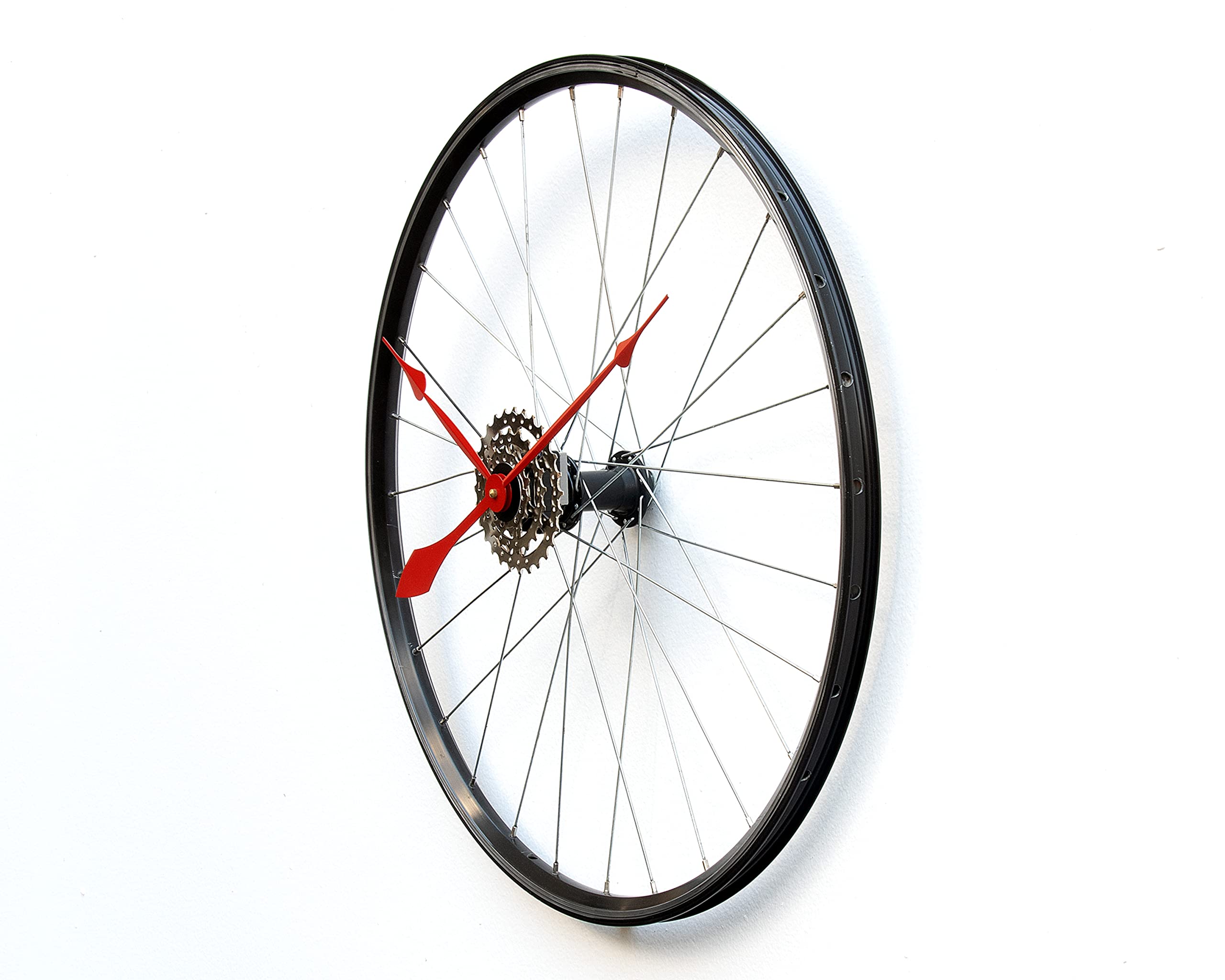 Bike Wheel Clock, Large, Wall, Cyclist, Unique, Steampunk, Decor, Bicycle, spoke, time, gear, cycle, recycle, upcycle, repurpose, reuse,