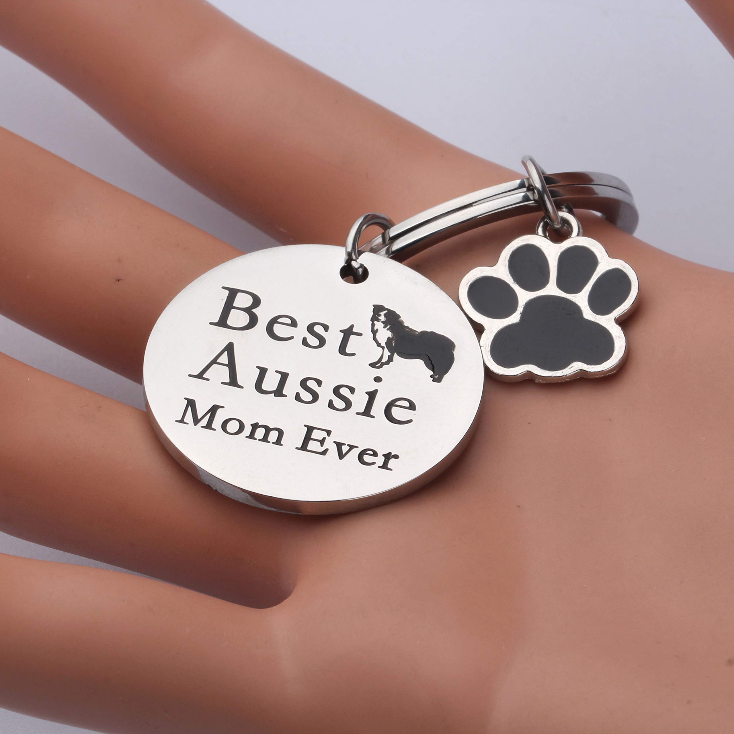BLEOUK Australian Shepherd Keychain Aussie Gift Aussie Dog Mom Owners Lovers