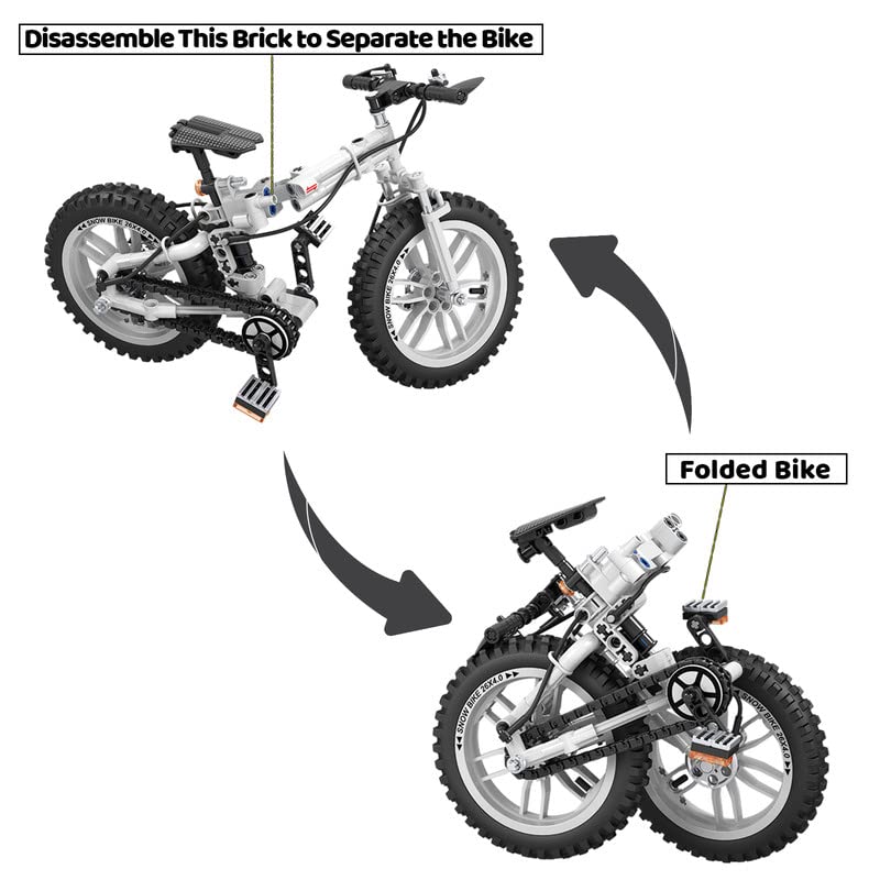 QLT QIAOLETONG Foldable Motorcycle Building Blocks