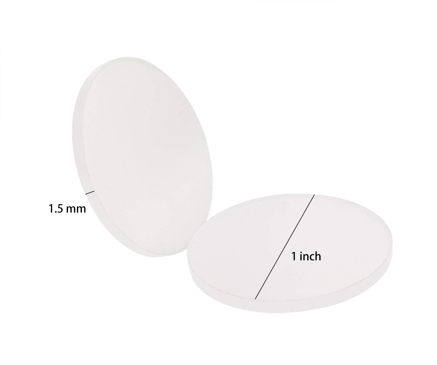 Tupalizy 1 Inch Clear Circular Acrylic Game Accessories Miniature Bases Flat Discs Counter Markers for Miniature Stands, Tabletop Decor, , Terrain Building and Cake Decoration, 1.5mm Thick, 25 Pack