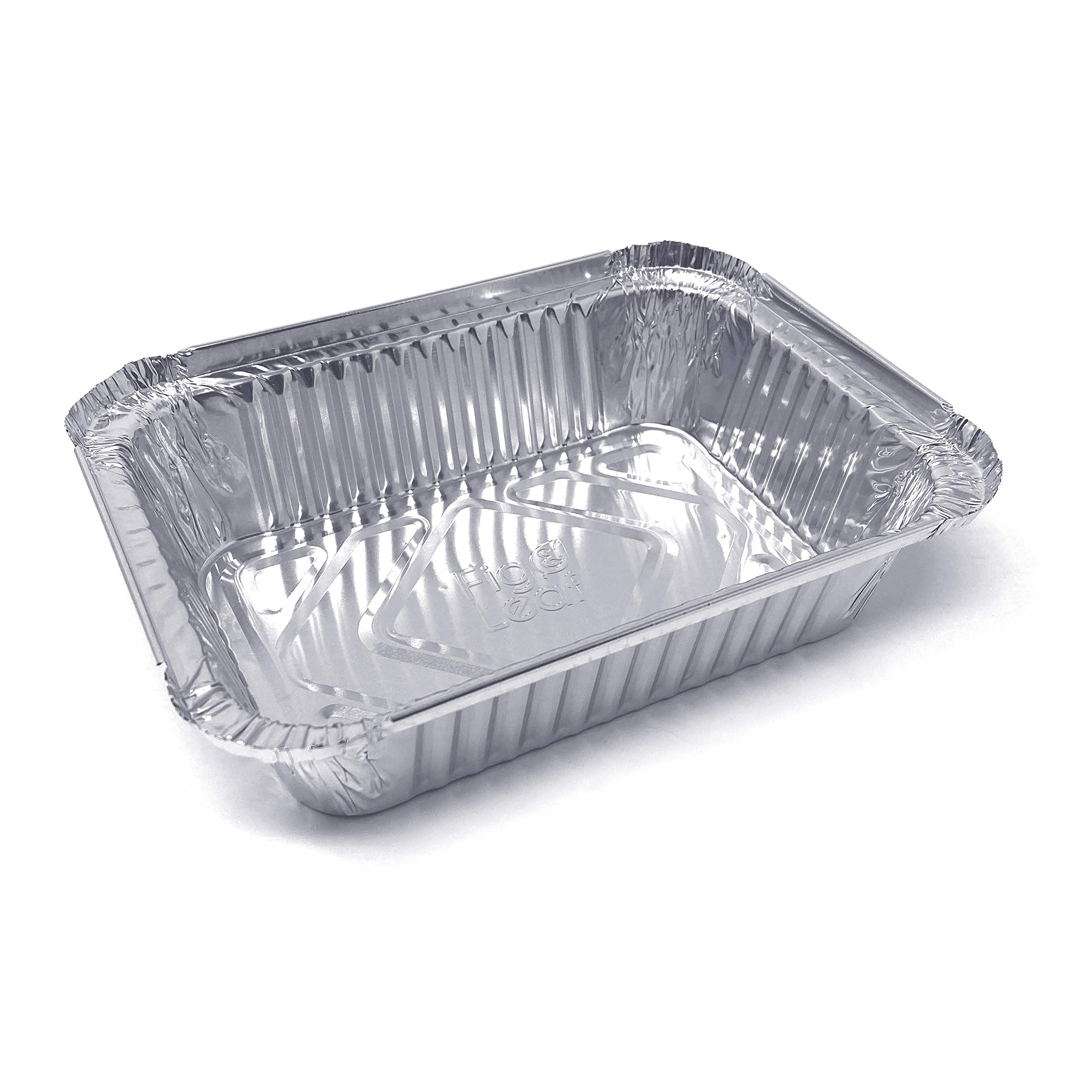 Fig & Leaf (480 Pack) Premium 1.5-LB Takeout Pans with Lids l Medium 7" x 5" x 2" l Heavy Duty Disposable Aluminum Foil for Catering Party Meal Prep Freezer Drip Pans BBQ Potluck Holidays