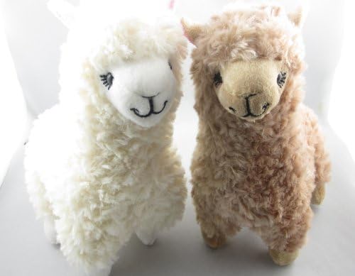 MEKBOK 2pcs Cute Alpaca Plush Toy Camel Cream Llama Stuffed Animal Kids Doll 9inch/23cm Height
