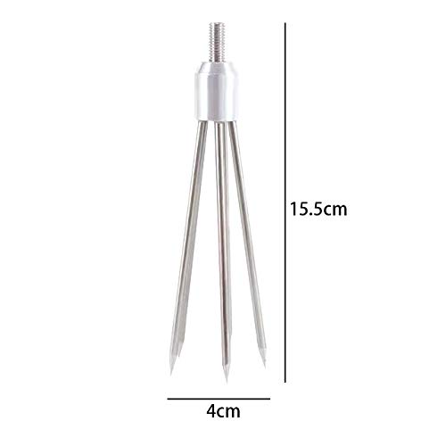 Beiersa 5 feet Long Stainless Steel Telescopic Rod 5-Prong Harpoon, Replaceable Harpoon, Replacement Diameter 8MM, Telescopic Rod can be Adjusted in 5 Sizes (5 Fork with Telescopic Handle)