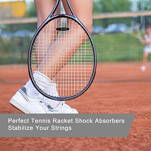 Coolrunner Tennis Dampener, 2 pcs Tennis Vibration Dampeners Black Tennis Racket Dampeners, Tennis String Shock Absorbers Soft and Durable