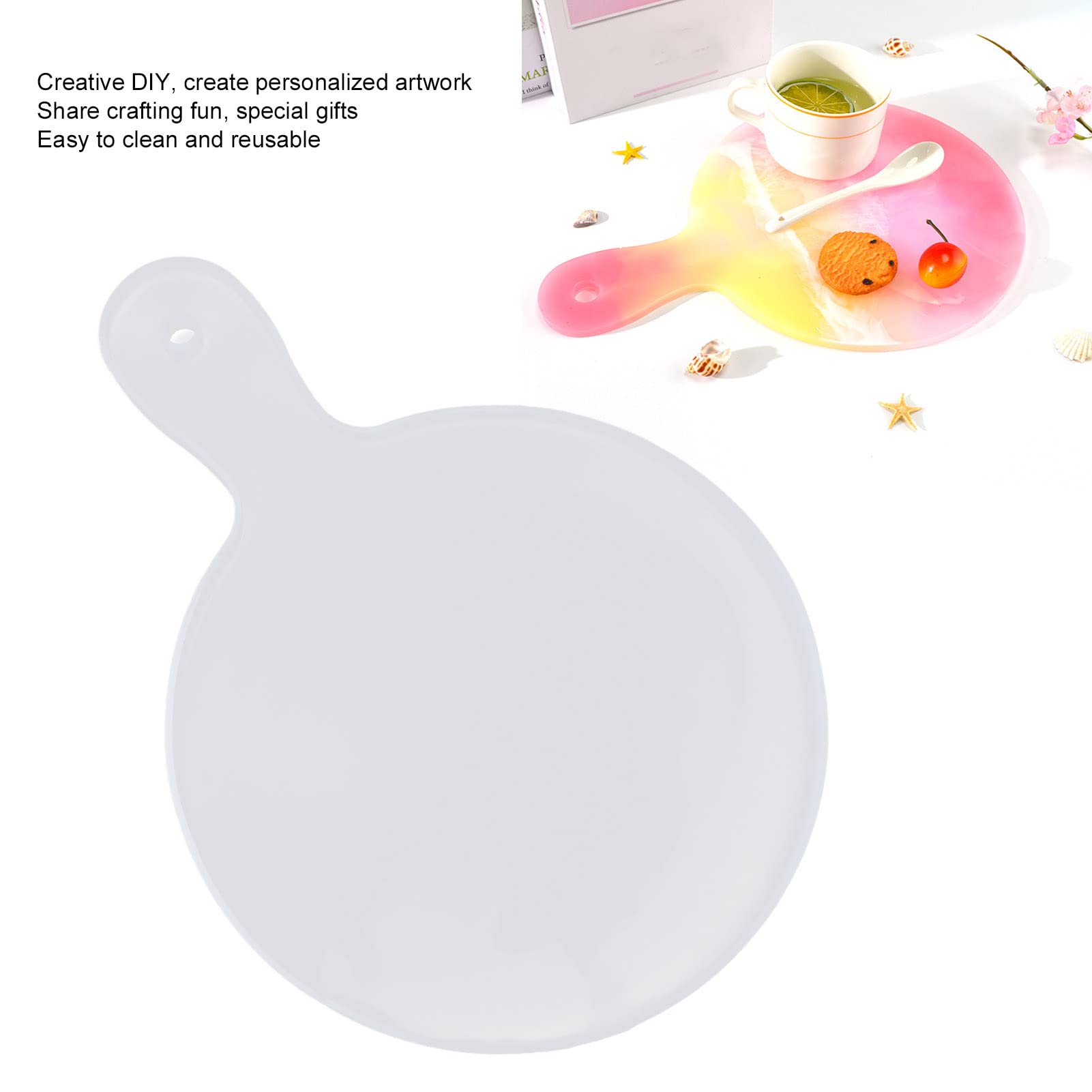DEPILA Silicone Tray Moulds, Large Round Silicone Moulds for Resin Epoxy Resin Table Top Mould for Home Office Decoration Serving Board Dish