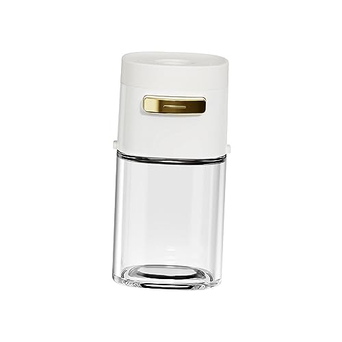 Gazechimp Press Type Measuring Salts Pepper Shakers, Quantitative Each Press, Spice Containers, Seasoning Jars for Kitchen, Sugar Shaker, Seasoning Shaker, White