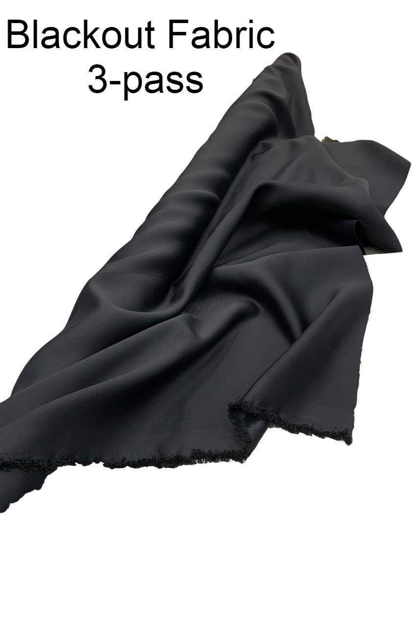 Blackout Drapery Fabric Color: Black, 3 Pass Blackout Fabric, Blackout 99% of Light, 56" Wide, Sold by The Yard