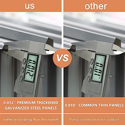 MUPATER 8' x 10' Outdoor Storage Shed with Double Doors, Garden Metal Shed, Utility Tool Shed Storage for Backyard, Patio and Lawn with Vents, Grey