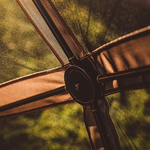 Gazelle Tentsā¢, G5 5-Sided Portable Gazebo, Easy Pop-Up Hub Screen Tent, Waterproof, UV Resistant, 4-Person & Table, Desert Sand, 85" x 115" x 106", GK907, Includes Free 3 Pack of Wind Panels