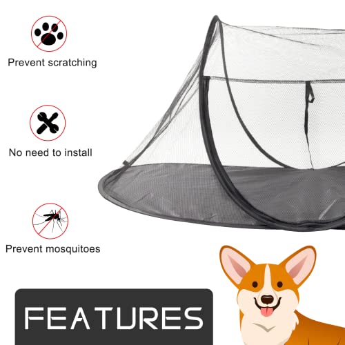 Outdoor Cat Enclosures, Portable Cat Tent for Bearded Dragon, Dogs and Small Animals, Cat Outdoor Tent with Foldable Bag(Black)