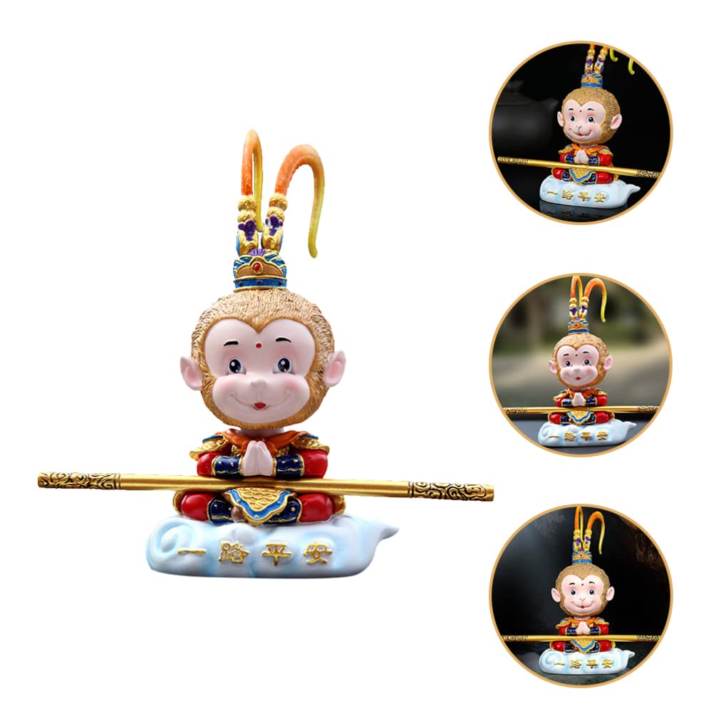 Car Shaking Head Doll Toy: Monkey Figurine Sun Wukong Statue Chinese Mythology Figure Collection for Home Office Table Dashboard Decoration