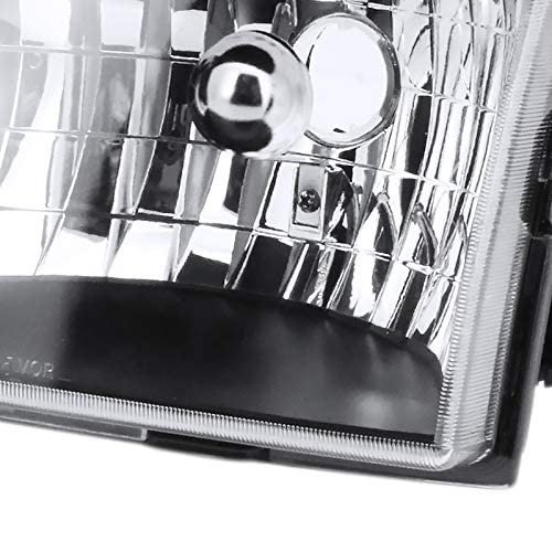 Carpartsinnovate For 98-00 Ford Ranger Pickup Euro Style Black Headlights Head Lamps Pair