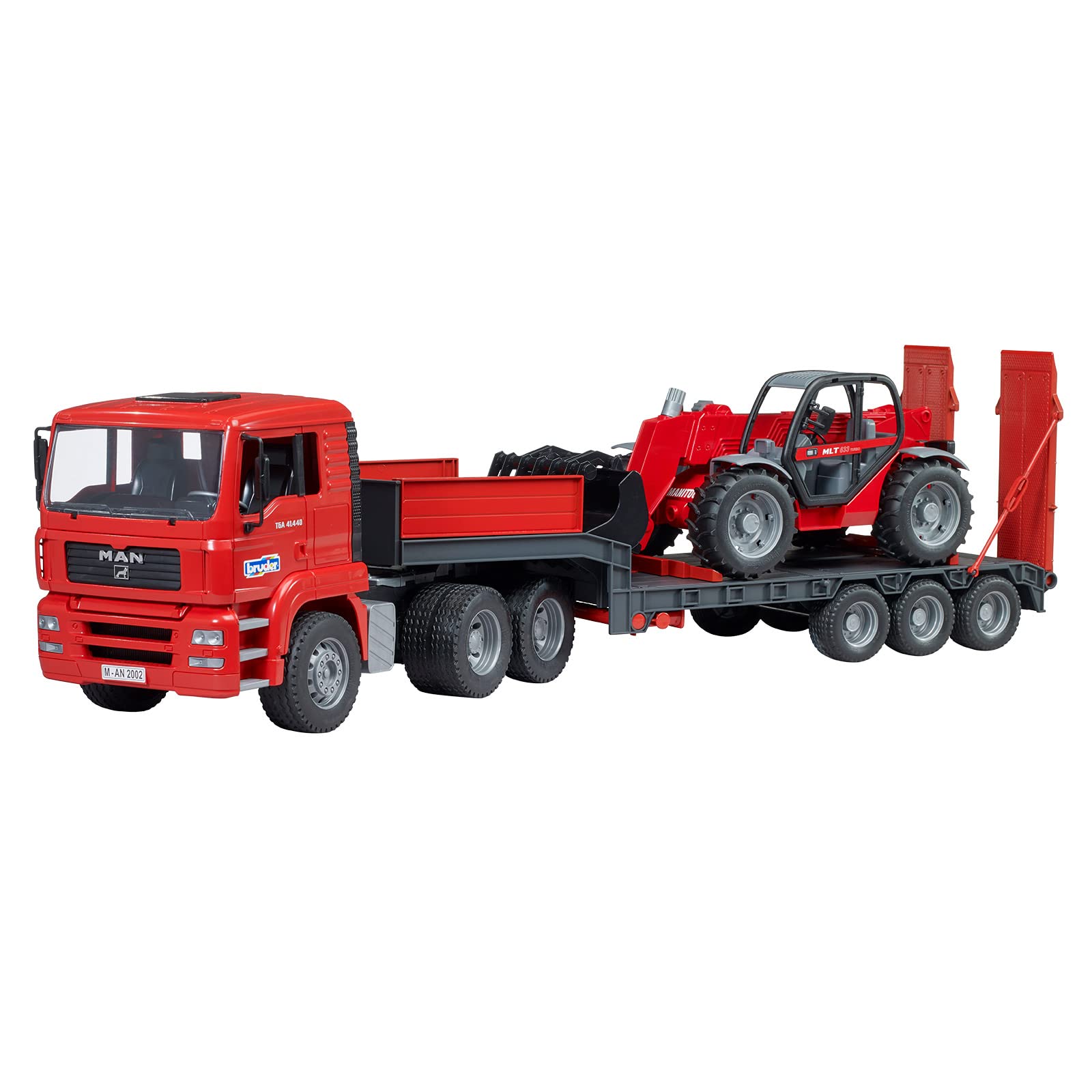 Bruder Toys Man TGA Low Loader Truck With JCB Backhoe Loader