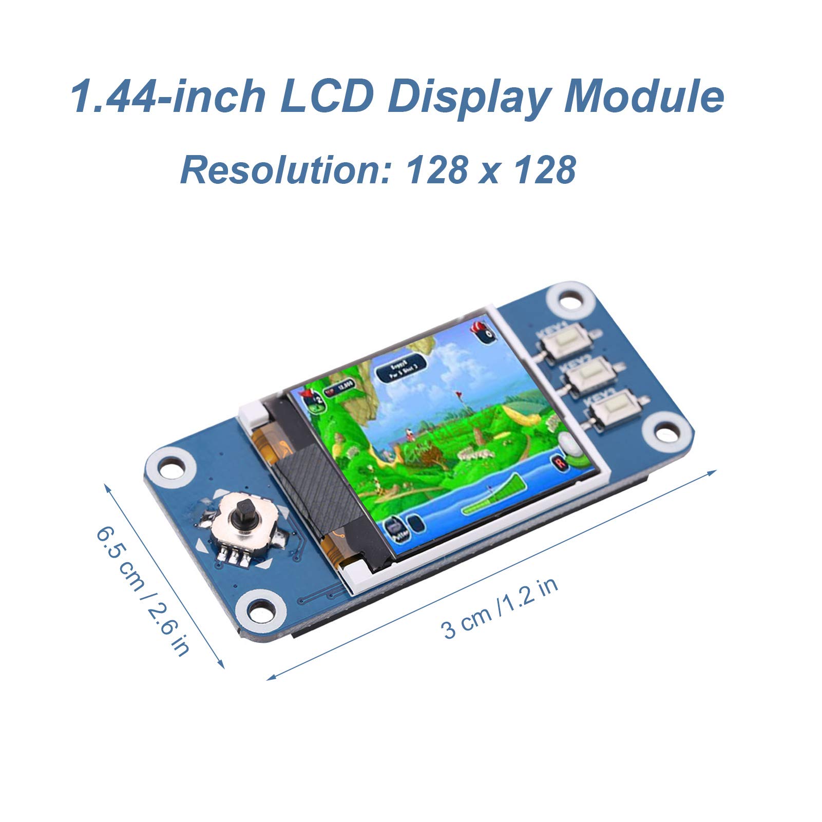 DAUERHAFT 1.44 inch LCD Screen Module, Large Power Ideal Replacement LCD Screen for Raspberry Pi Convenient for Raspberry Pi 2B / 3B / Zero/Zero W