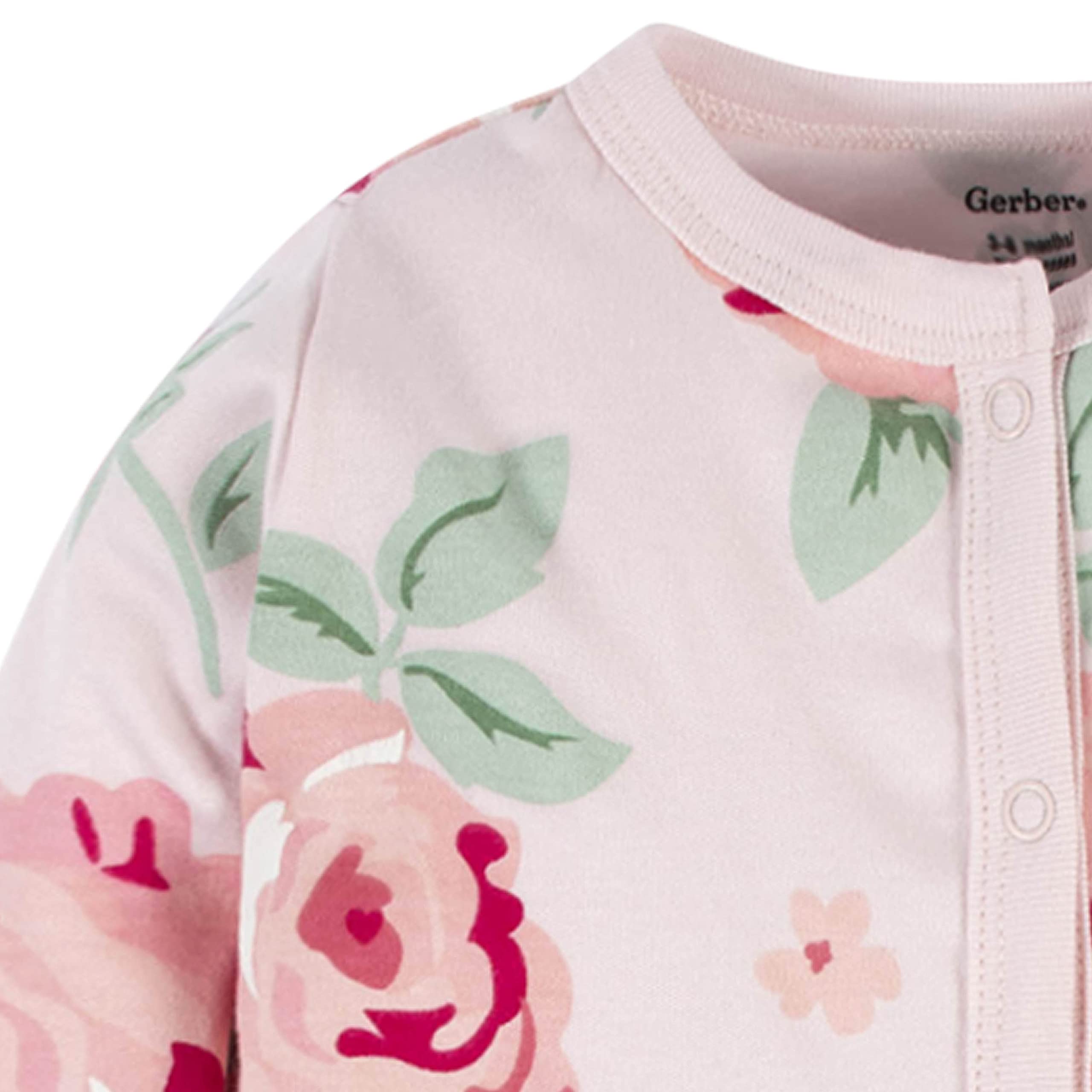 Gerber Baby Girls 2-Piece Boutique Coverall & Headband Set, Pink Rose, 0-3 Months