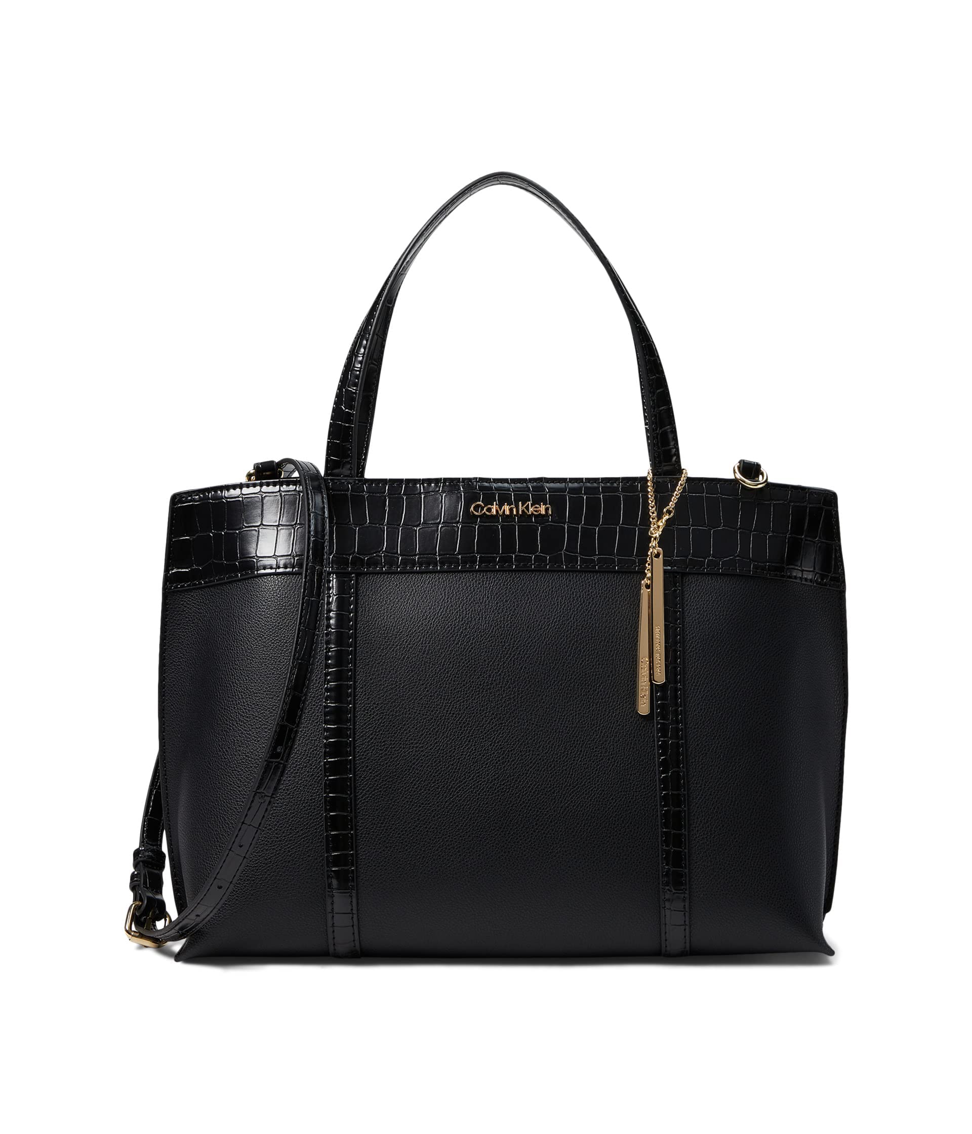 Calvin Klein Gillian Satchel Black/Silver One Size