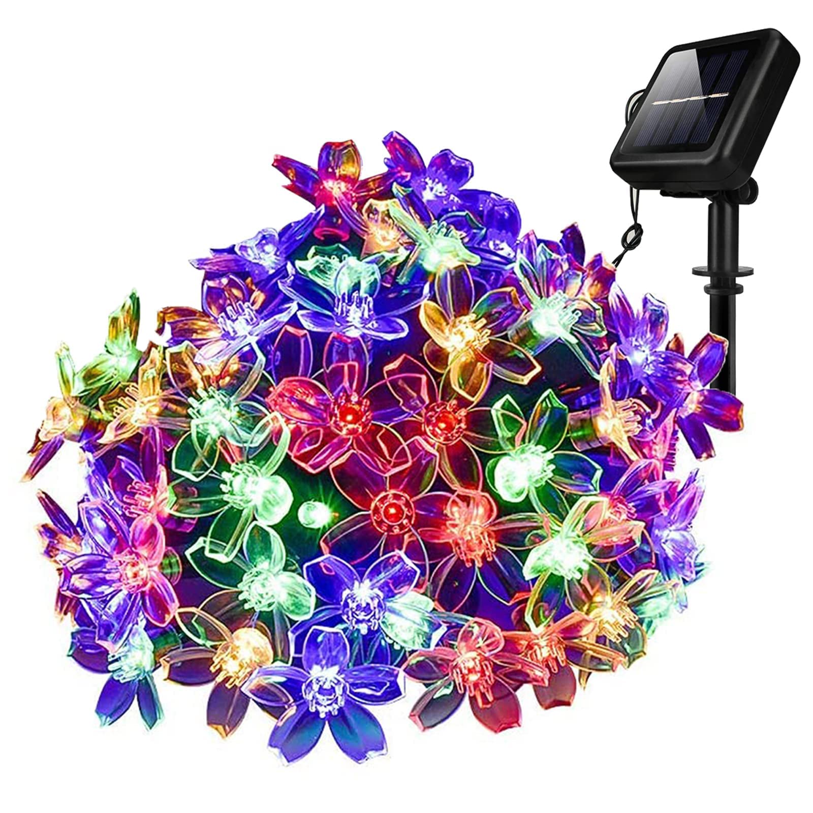 Beinhome Solar String Lights Outdoor,30 LED 23 Feet Solar Flower String Lights ith 8 Flash Changing Modes for Patio Garden Party