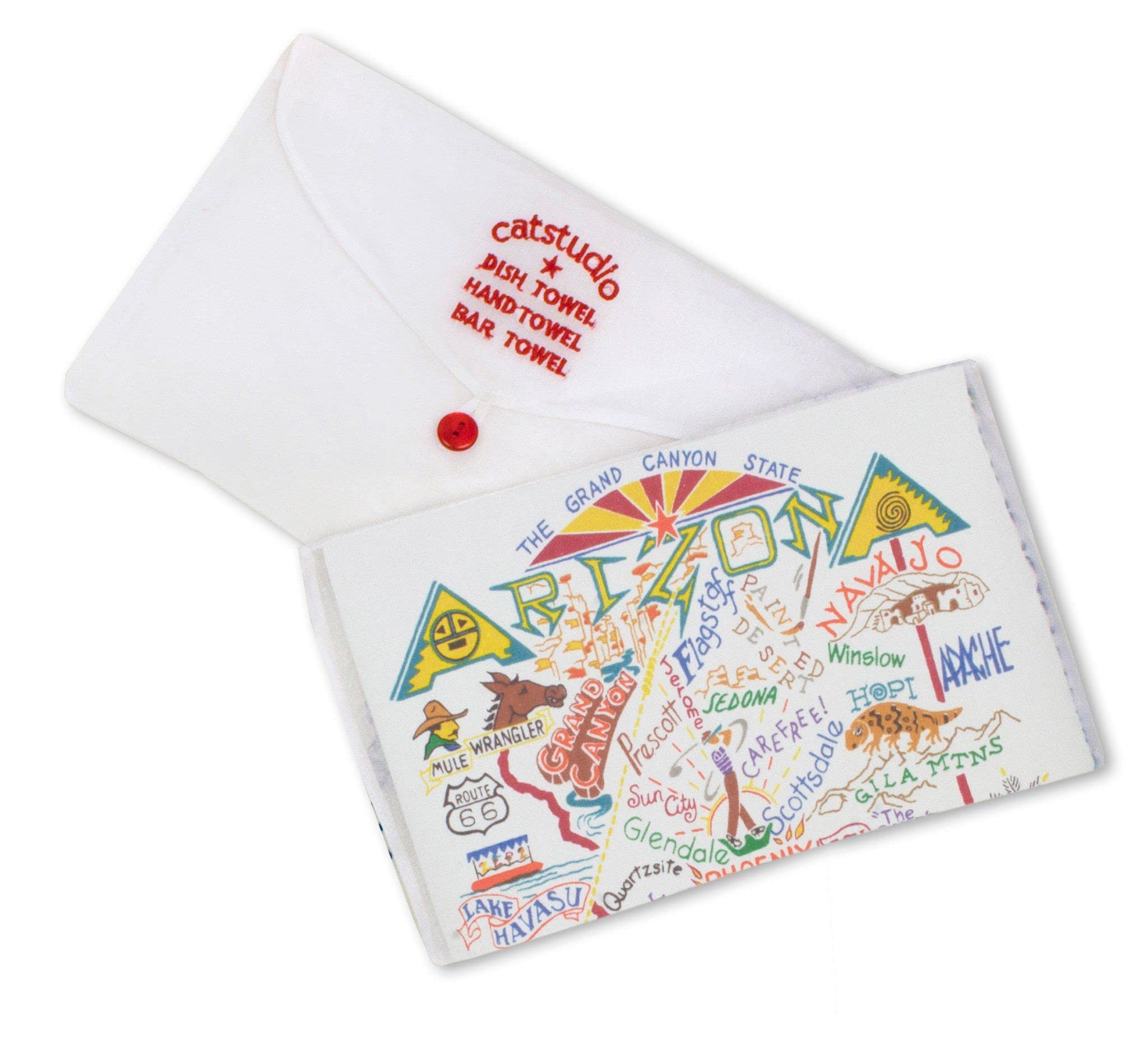 Catstudio Arizona Dish Towel - U.S. State Souvenir Kitchen and Hand Towel with Original Artwork - Perfect Tea Towel for Arizona Lovers, Travel Souvenir