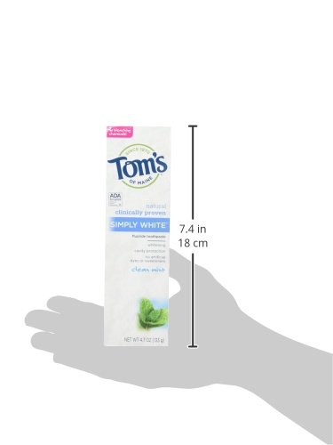 Tom's of Maine Simply White Toothpaste, Clean Mint, 3 Count, 14.1 Ounce