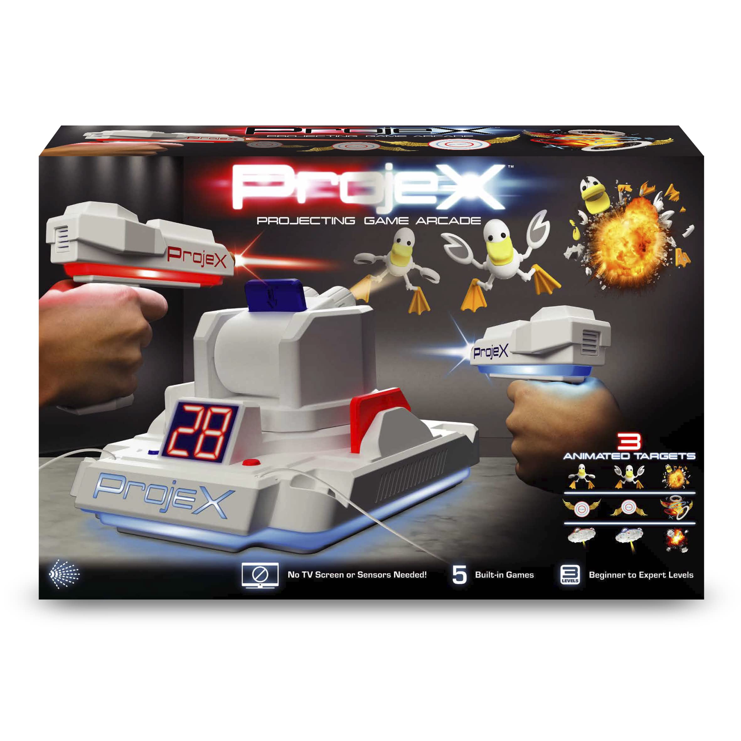 nsi International inc. Projex Projecting Arcade Game - Target Practise Game, Moving Targets, 3 Skill Levels, Party Toy