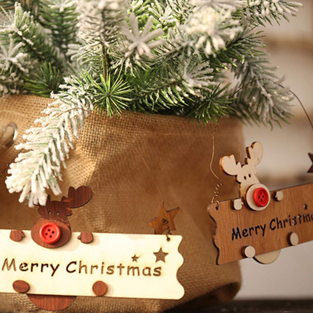 BinaryABC Christmas Wooden Sign Plaque Door Wall Hanging Decorations,Merry Christmas Party Decorations,3Pcs