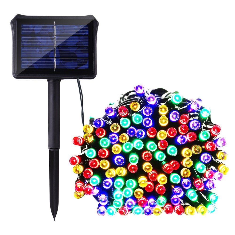 Icicle Dual Power String Lights Outdoor, 72 Ft 8 Modes 200 LED Waterproof Battery & Solar String Lights for Indoor/Outdoor, Garden, Patio, Fence and Holiday Decorations(Multi Color)