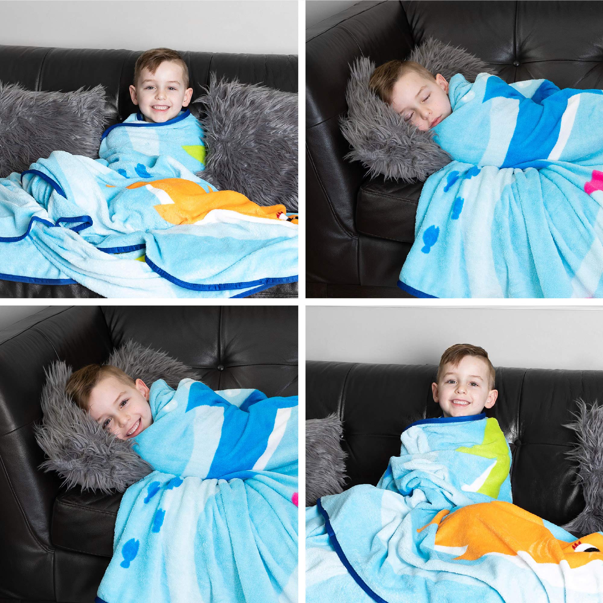 Franco Kids Bedding Super Soft Micro Raschel Blanket, 62 in x 90 in, Baby Shark