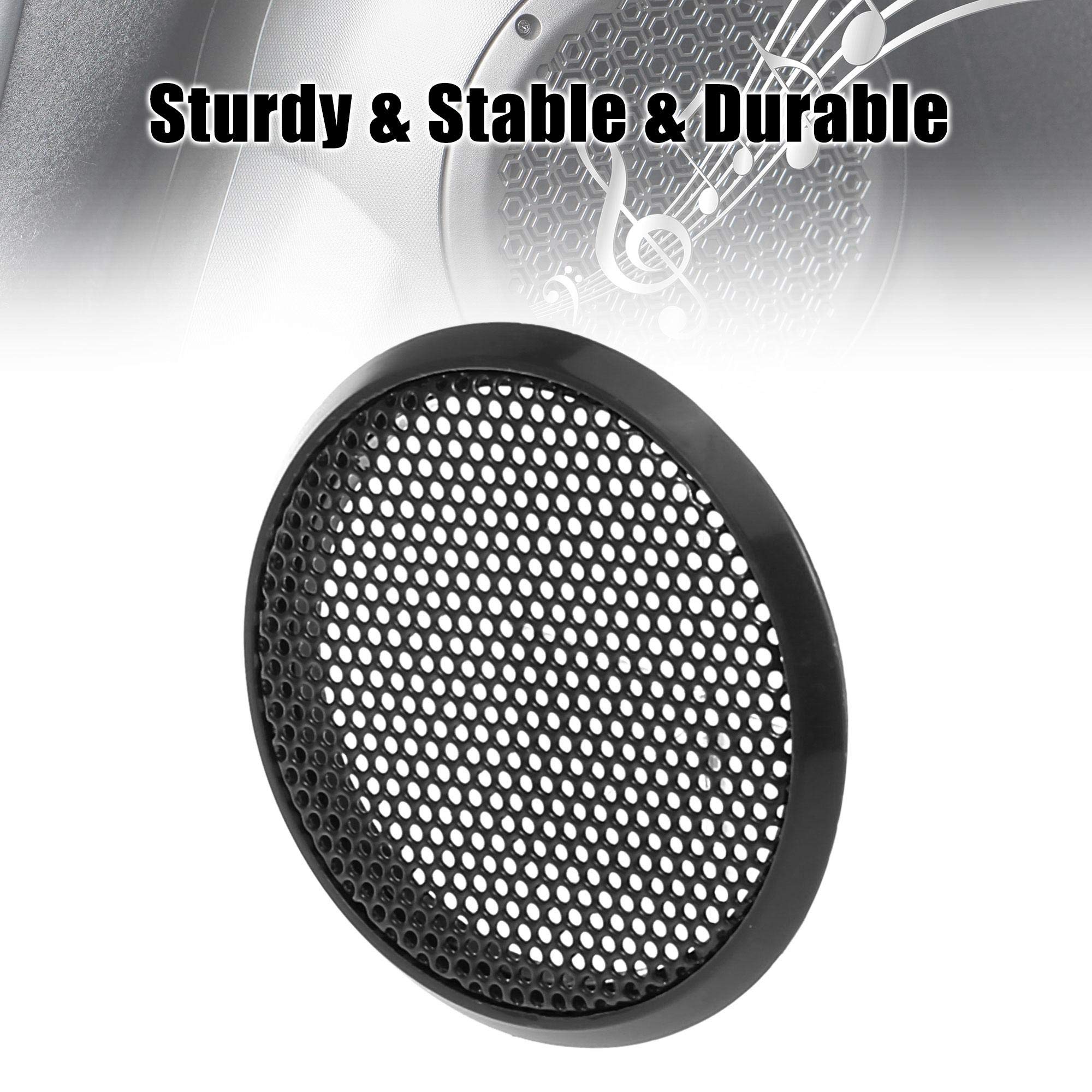 X AUTOHAUX 2pcs 1.5" Black Audio Speaker Cover Mesh Subwoofer Grill Horn Guard Protector