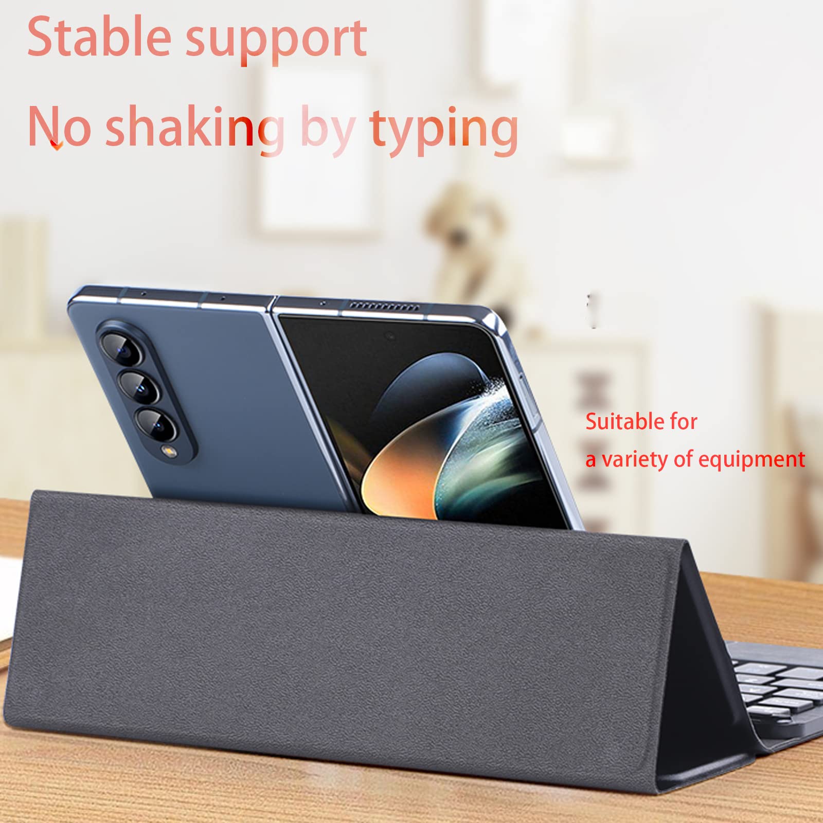 BRAND SET Fold 4 Keyboard Case, Galaxy Z Fold 4 Bluetooth Keyboard and Case with Touchpad, Leather Cover for Samsung Galaxy z fold 3/z fold 4 with Keyboard Holster and S Pen Slot(Black)