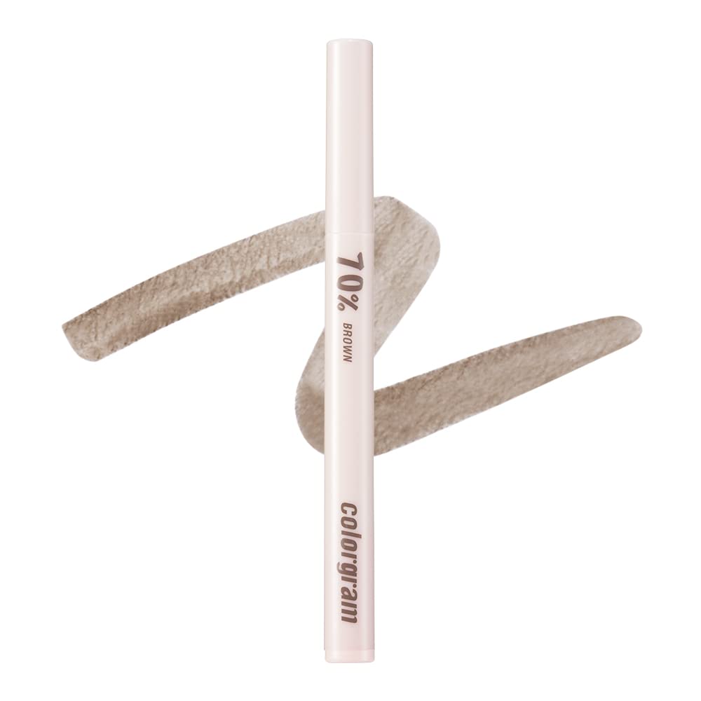 COLORGRAM Shade Re-Forming Brush Liner 30% Brown | Liquid Eyeliner, Long-Lasting Daily Makeup, Natural Eye Makeup, Smudgeproof, Winged Eyes, Cat Eye