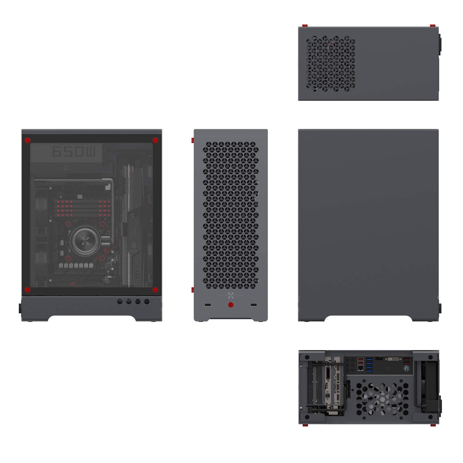 C1(C1 Upgraded Version)Micro ATX Computer Case for PC 2023 Mid Tower Aluminum Alloy Large Side Penetration MATX ITX Gaming Case in-Line Long Graphics Card ATX Power Supply 240 Water-Cooled Hard Drive