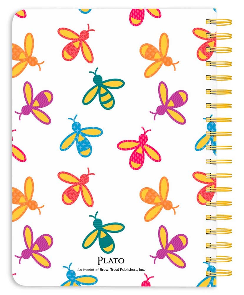 Busy Bees | 2024 6 x 7.75 Inch 18 Months Weekly Desk Planner | Foil Stamped Cover | July 2023 - December 2024 | Plato | Planning Stationery