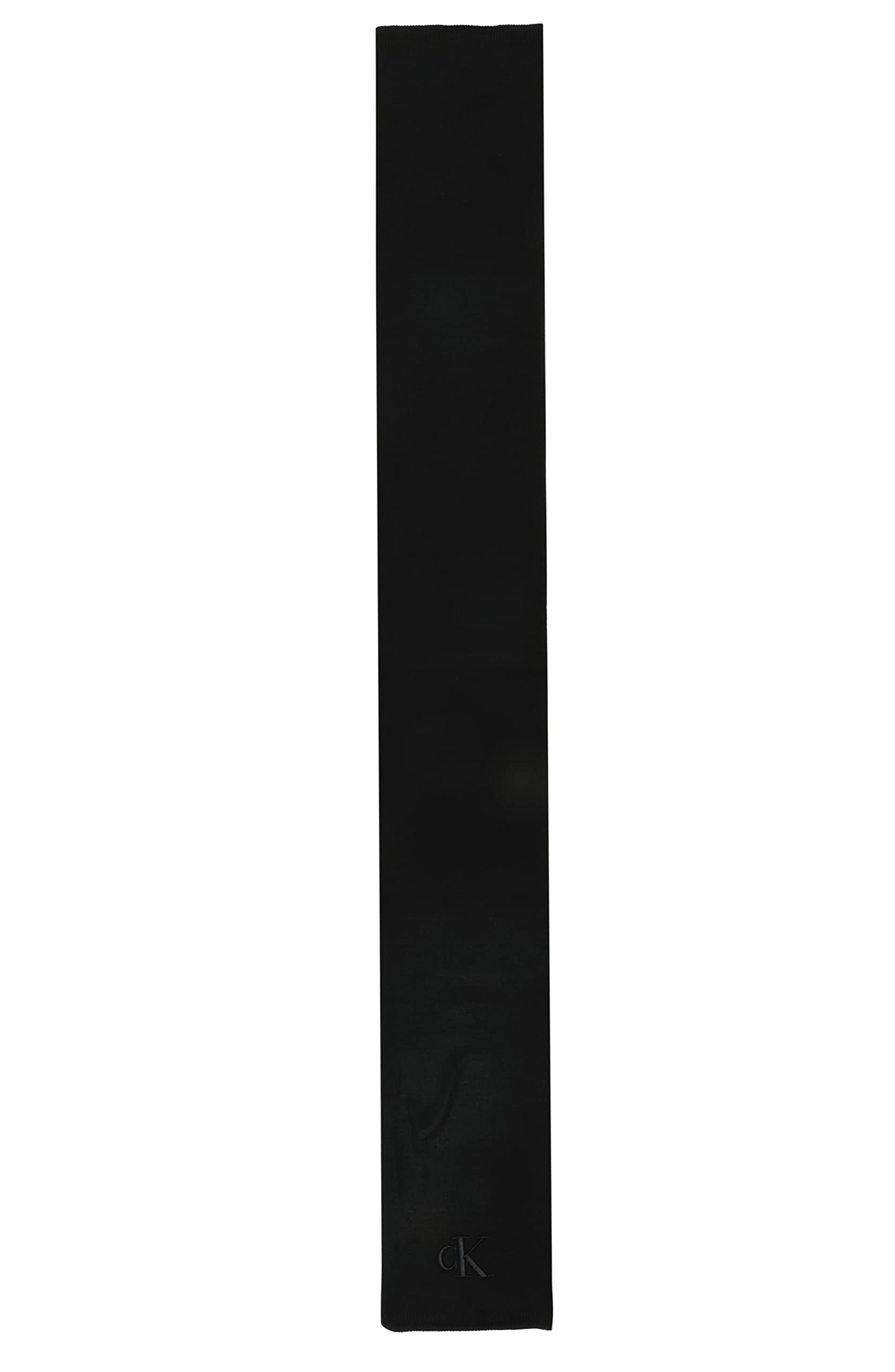 Calvin Klein Men's 3D Embroidered CK Monogram Scarf, Black, One Size