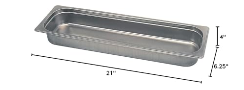 Update International NJP-504L 1/2 Anti-Jam Pan 4" Long Deep, 18-8 Stainless Steel AISI-304