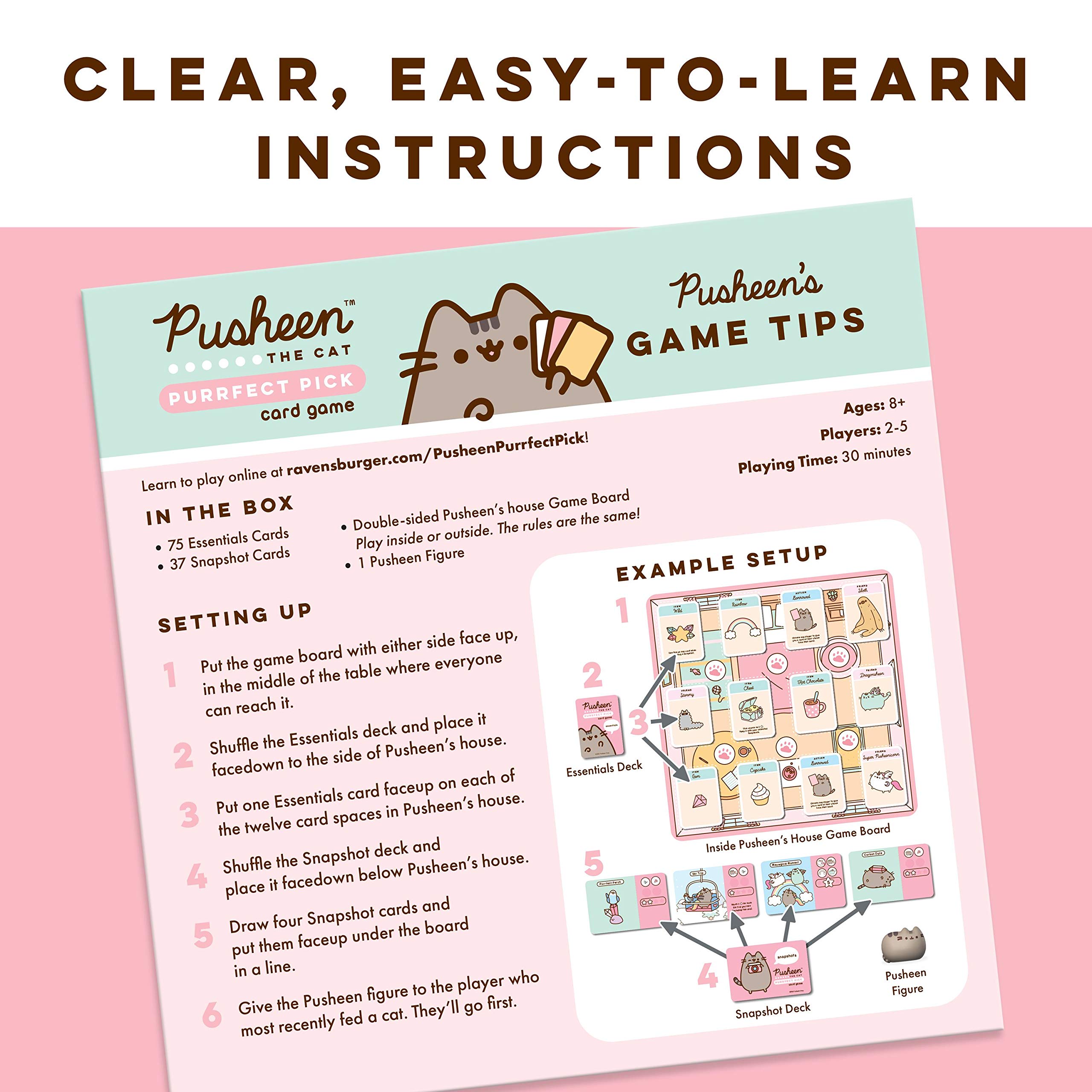 Ravensburger Pusheen Purrfect Pick Game - Fun Family Activity | Ideal for Cat Lovers and Pusheen Fans | Engaging Gameplay | Suitable for Ages 8 and Up | Pink Edition