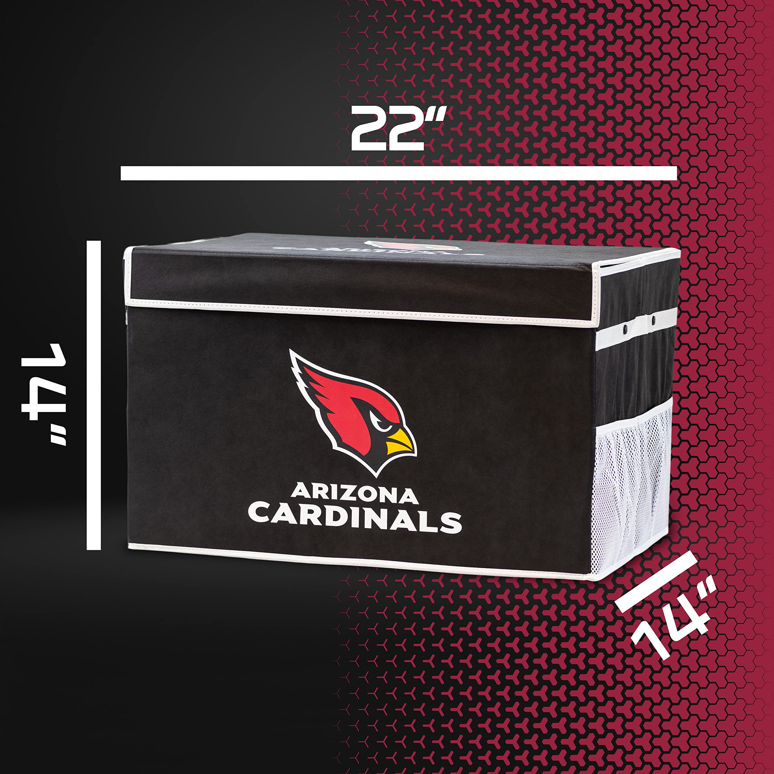 Franklin Sports NFL Storage Footlocker Bins - Large Folding Organizer Containers - NFL Team Office, Bedroom + Living Room Décor - Large + Small Bins