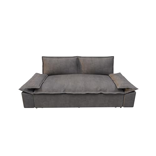 Eafurn 3 in 1 Multi-Functional Sleeper Sofa Bed Queen Size,Convertible Pull Out Loveseat Couch with Soft Pillow Armrest and Detachable Backrest,3 Seater Love Seat Lounge Sofa&Couches for Living Room