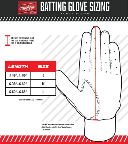 Rawlings | 5150 Batting Gloves | Youth Small | Black