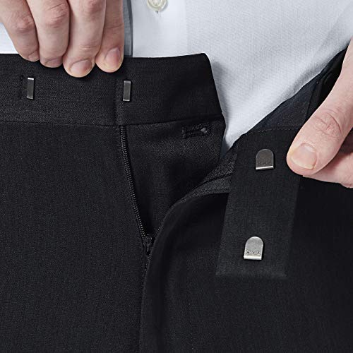 Kenneth Cole REACTION mens Urban Heather Slim Fit Flat Front dress pants, Black, 36W x 30L US