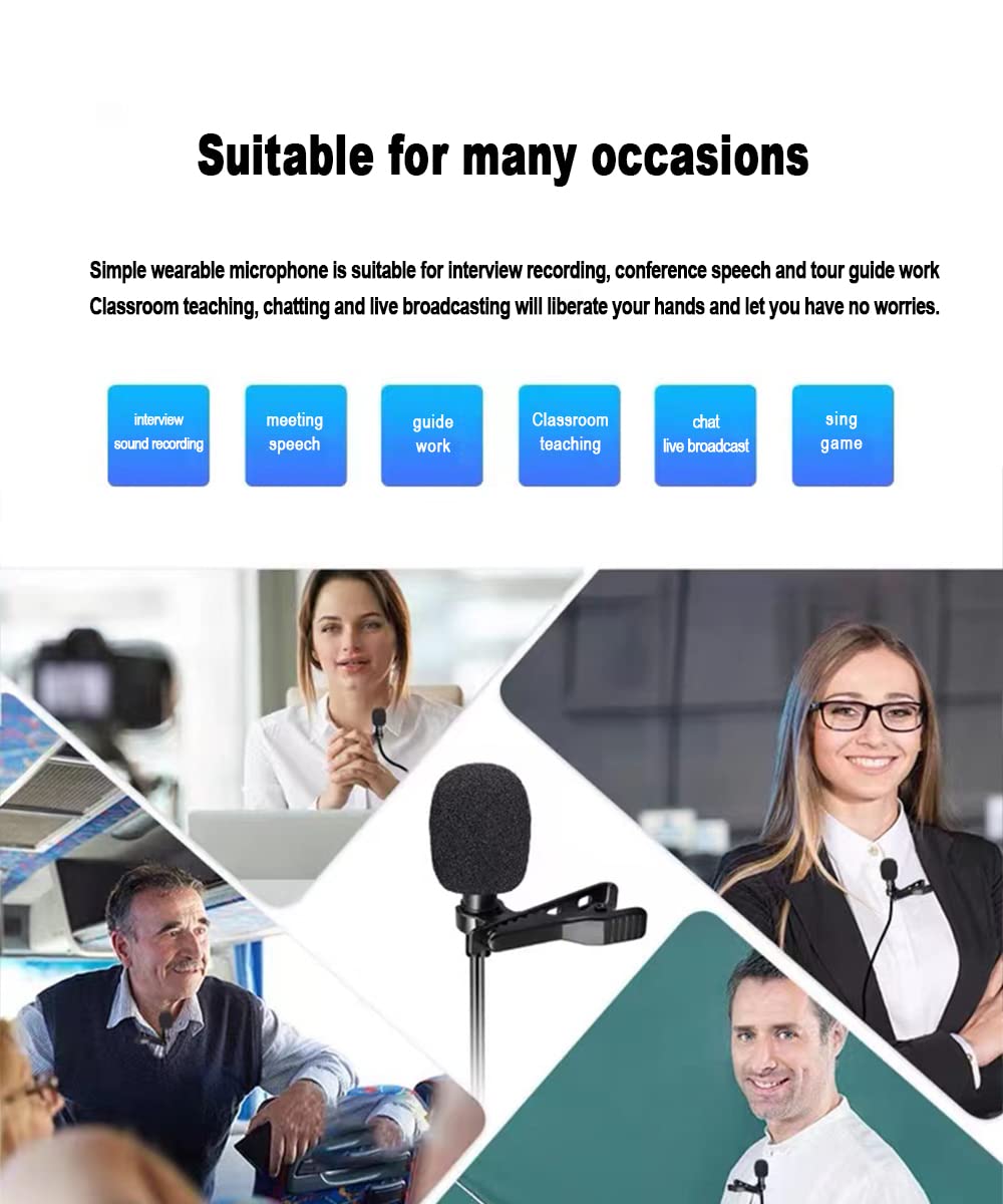 PewAs for USB Professional Lavalier Microphone for PC, Computer, Mac, Laptop, YouTube, Skype, Recording, Podcasting, Gaming Lavalier Microphone 【9.8ft】