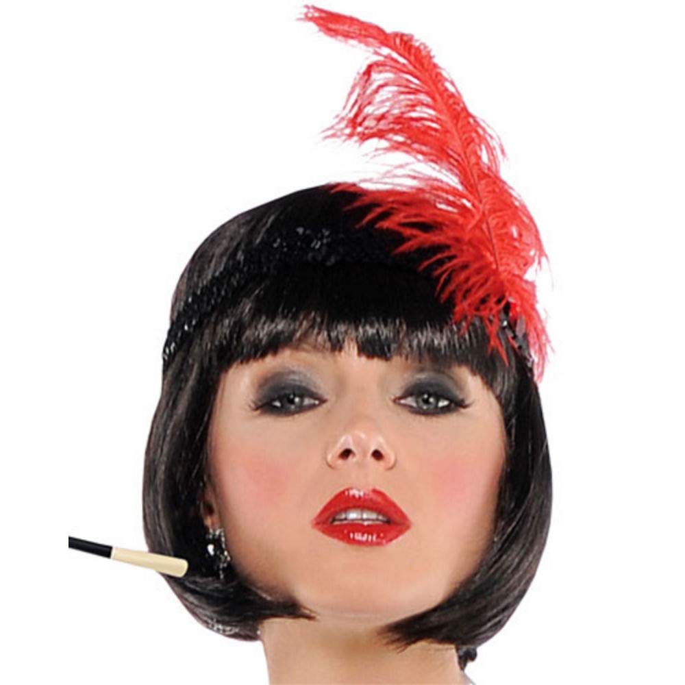 Luxurious Black Fabric Flashy Flapper - Large (10-12), Stylish Vintage Dress - Ideal For Themed Parties & Events