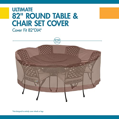 Duck Covers Ultimate Water-Resistant 84 Inch Round Patio Table & Chair Set Cover, Outdoor Table Cover