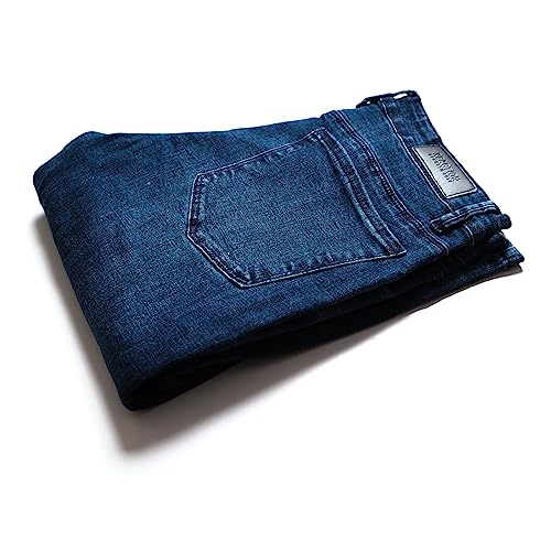 Kenneth Cole REACTION Mens Jeans Slim Fit - 2-Way Stretch Denim Jeans for Men Slim Fit - Mens Blue Jeans 5-Pocket (Jay, 40x30)